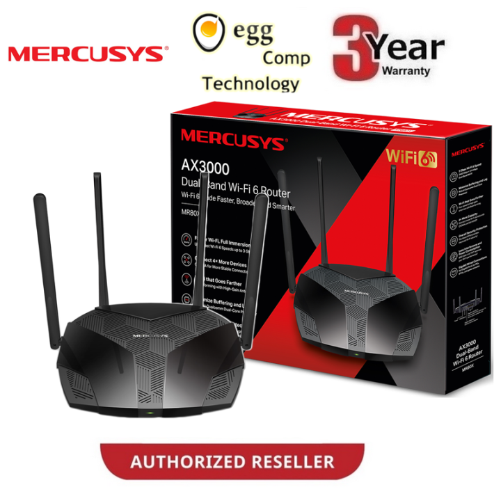 Mercusys By TP-Link MR80X AX3000 WiFi 6 160MHz Qualcomm MU-MIMO Gigabit ...