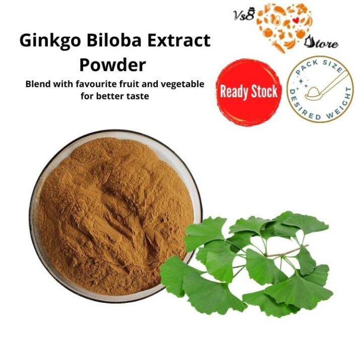 Ginkgo Biloba Powder Extract 银杏叶提取物 Serbuk Ekstrak Ginkgo Biloba 10g ...