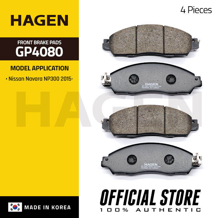 Hagen by Hi-Q Ceramic Brake Pads for Nissan Navara NP300, Terra GP4080 ...