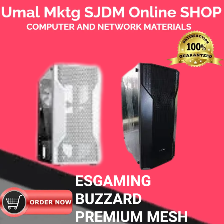 ESGAMING buzzard mesh WHITE AND BLACK MESH GAMING CASE | Lazada PH
