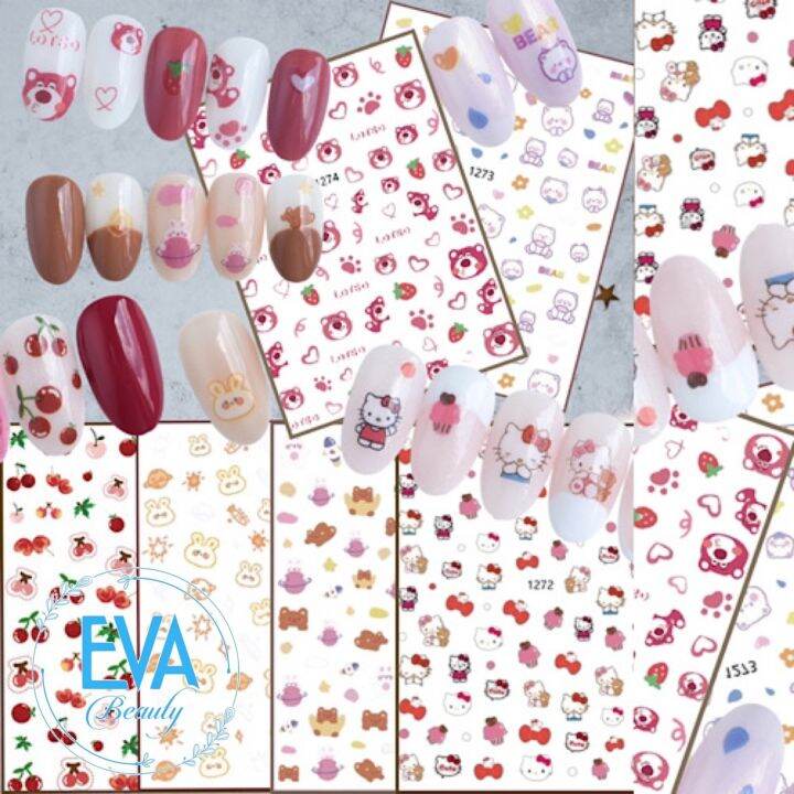 Sticker Dán Móng Tay 3D Dạng Decal Dán Chống Nước Hoạ Tiết Hoa Nhiều ...
