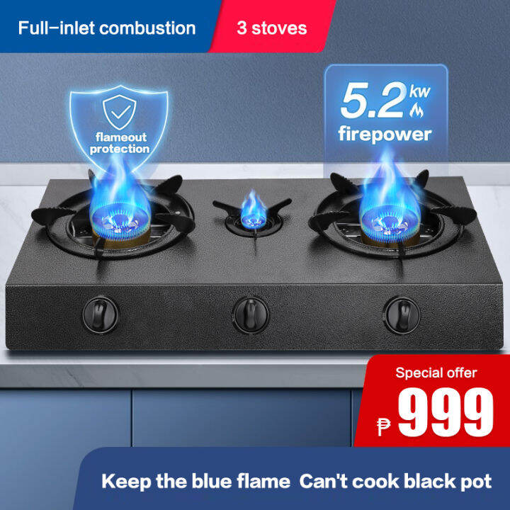 gas stove double burner 5200KW high-fire desktop stainless steel body ...