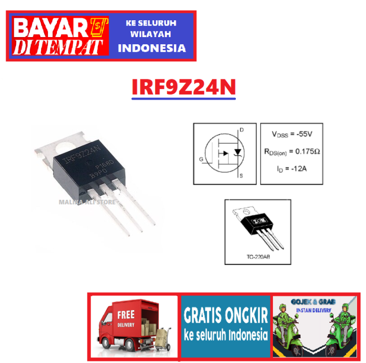 IRF9Z24N IRF9Z24NPBF 55V 12A P Channel MOSFET TO-220 | Lazada Indonesia