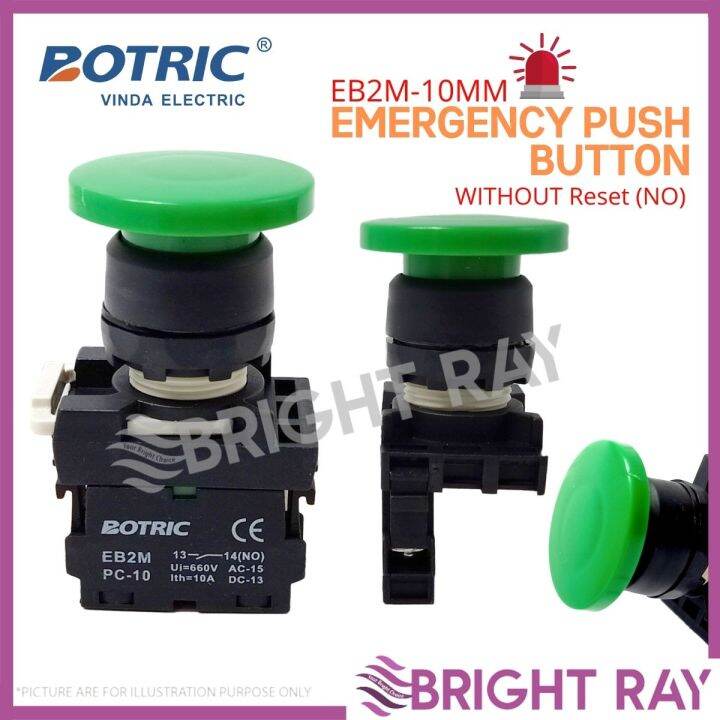 [READY STOCK] BOTRIC EB2M-10M Emergency WITHOUT Reset Push Button ...