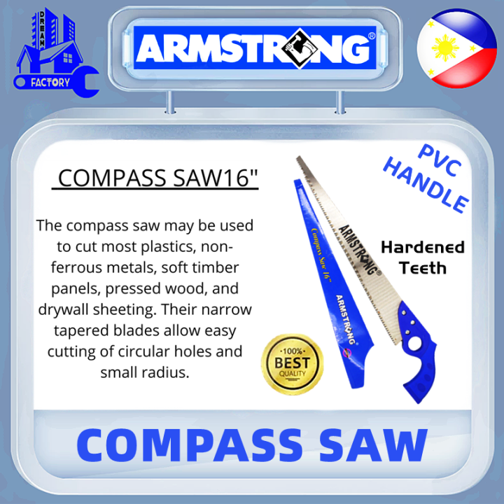 ARMSTRONG Compass Saw 16" with PVC Handle For Plastic/Wood/Non ferrous ...