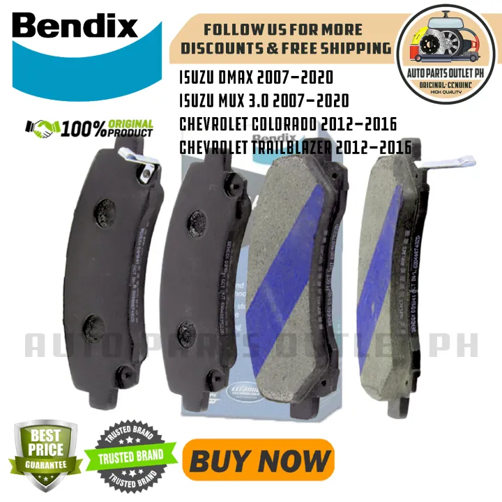 Bendix Brake Pads Front Set for Isuzu D-Max 2007-2020/ Isuzu MU-X 3.0 2007-2020/ Chevrolet ...