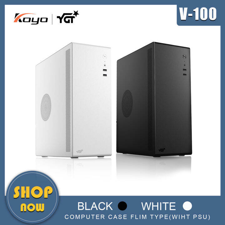 YGT V100 computer case flim type micro atx/itx with psu | Lazada PH
