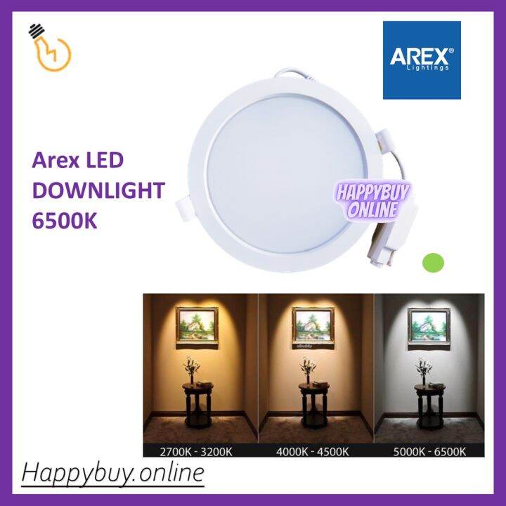 Arex LED Downlight 6500K Daylight 6 Inch 12W LED Daylight Downlight Lampu LED Ruang Tamu | Lazada