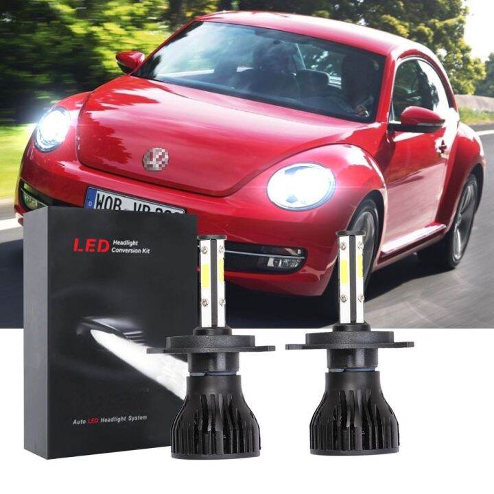 Front headlights for VW Beetle 2012-2018 2019 2pc H4 6000K LED pumps ...