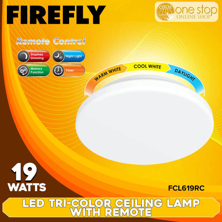 FIREFLY by OSOS Pro Series Functional LED Tri-color Ceiling Lamp with ...
