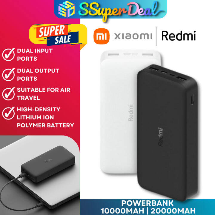 Xiaomi Redmi Power Bank 10000 mAh 10W Fast Charging | 20000 mAh Redmi ...
