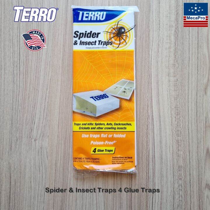TERRO® Spider & Insect Traps 4 Glue Traps Model T3206 กับดักแมงมุม และ ...