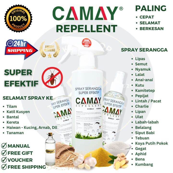 CAMAY Spray Serangga Organik Spray Lipas Semut Nyamuk Lalat Pokok Anai ...