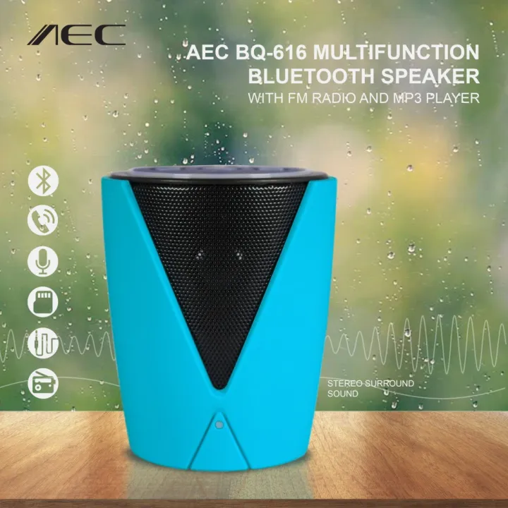 AEC BQ-616 Multifunction Bluetooth Speaker With FM Radio And MP3 Player - Blue | Lazada PH