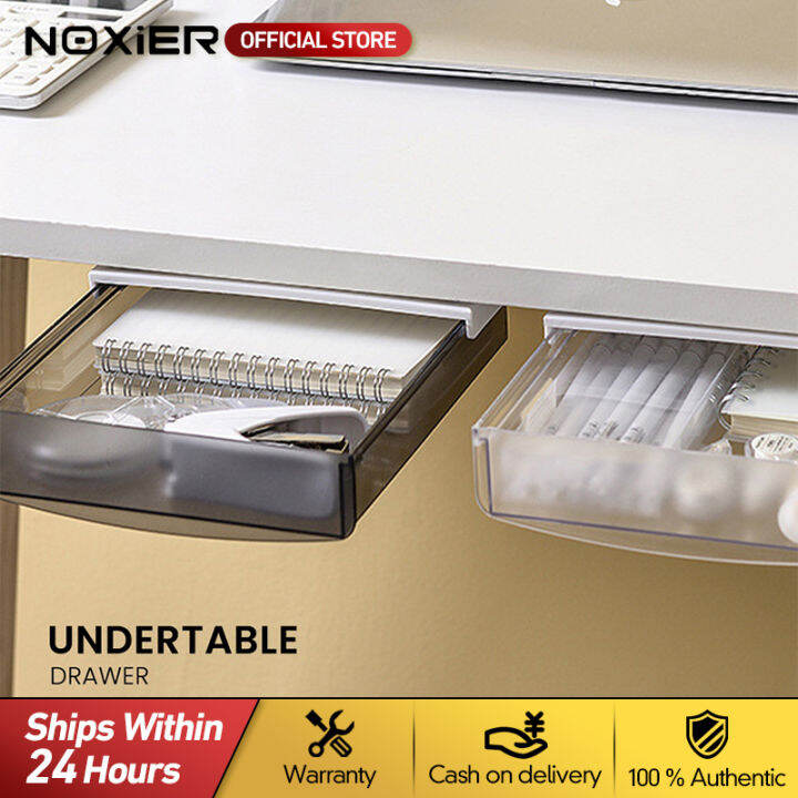 NOXIER Desktop Mini Drawer Hidden Under Table Self Adhesive Pull Out ...