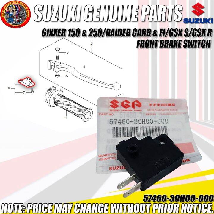 FRONT BRAKE SWITCH Suzuki Gixxer 150 250 Raider Carb and FI GSX S R ...