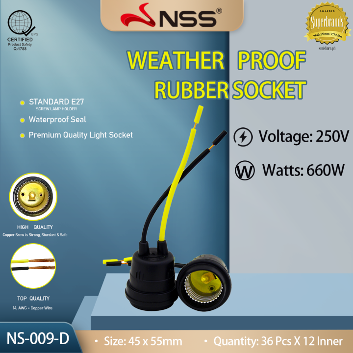NSS ★E27 Weather proof Rubber Socket Bulb Holder LED Light Bulb Lamp ...