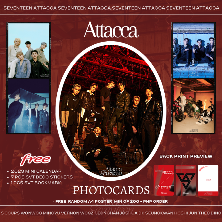 Seventeen Attacca Photocards Free 6 pcs Attacca Stickers with Freebies ...
