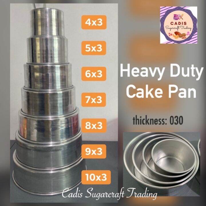 Cake Pan 030 gauge - Seamless MAKAPAL Heavy Duty Round Baking Pan 4x3 ...