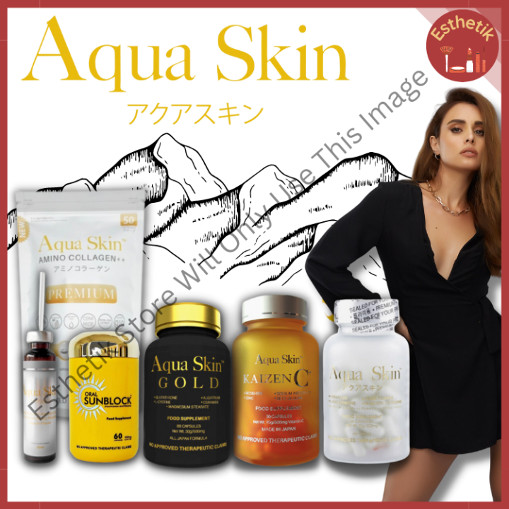 AQUA SKIN Whitening Glutathione Capsules Reduce Stress Glowing Skin ...