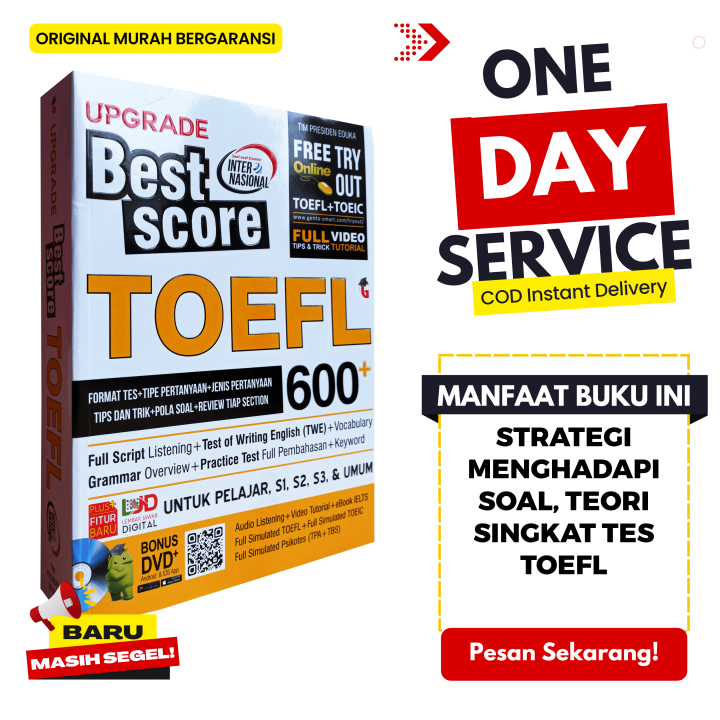 BUKU TES TOEFL TOEIC UPGRADE BEST SCORE TOEFL 600+ | Lazada Indonesia