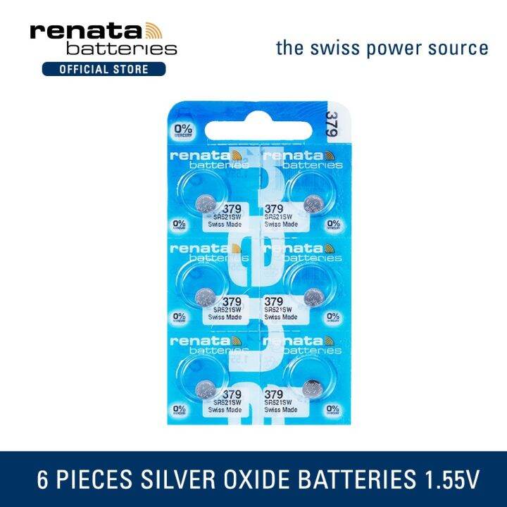 Renata 379 SR-521 Silver Oxide 1.55V Watch Battery 6 Pcs. | Lazada PH