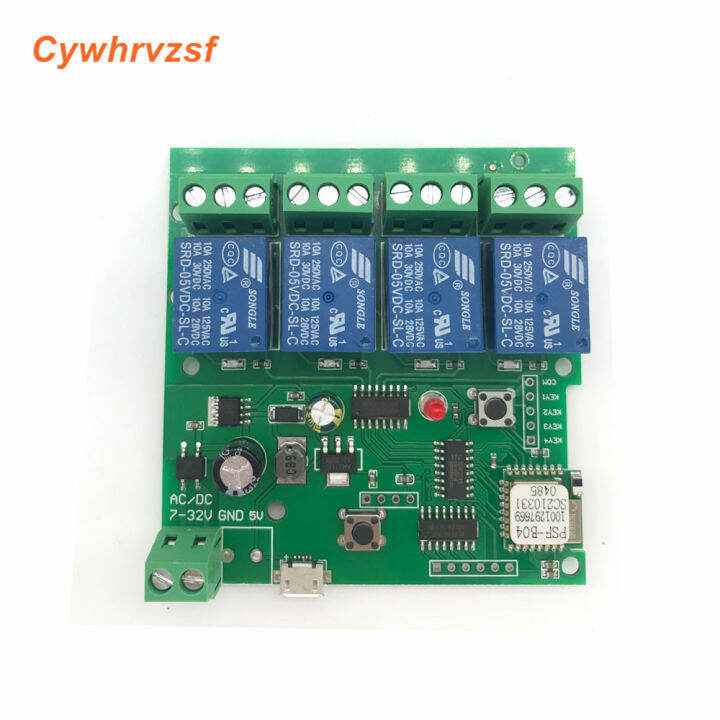 4 Way eWelink WiFi Relay Module Remote Wireless Switch DC 5V 7-32V 10A ...