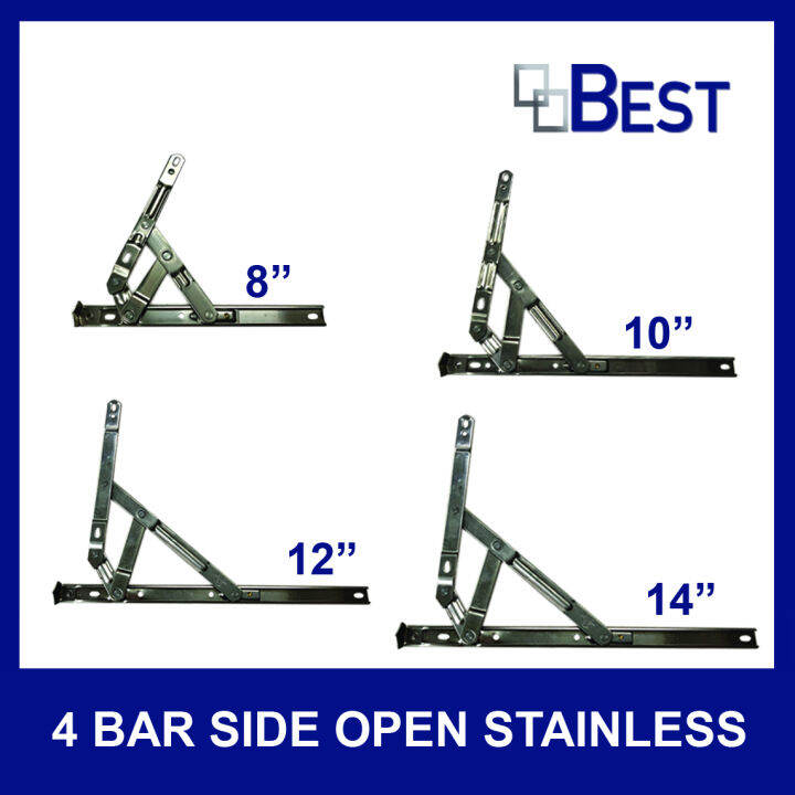 4 Bar Hinge 8 10 12 14 Stainless Side Open Casement (1 pc) | Lazada PH
