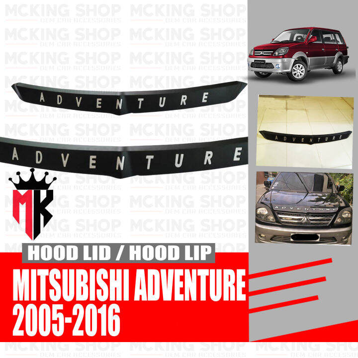 Mitsubishi Adventure 2005-2016 Hood Lid / Hood Lip (Matte Black) with ...