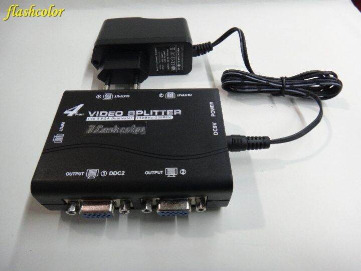 2020 Year Flashcolor to 4 ports VGA video splitter 1-in-4-out 250MHz device 4 Port VGA Splitter ...