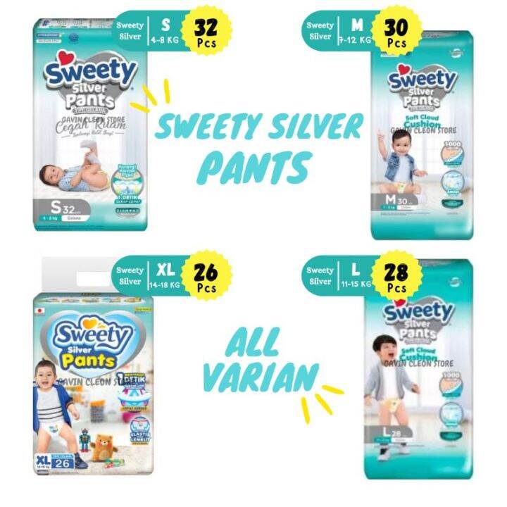 Sweety Silver Pants S32 || M30 || L28 || XL26 - Sweety Silver Tipe ...