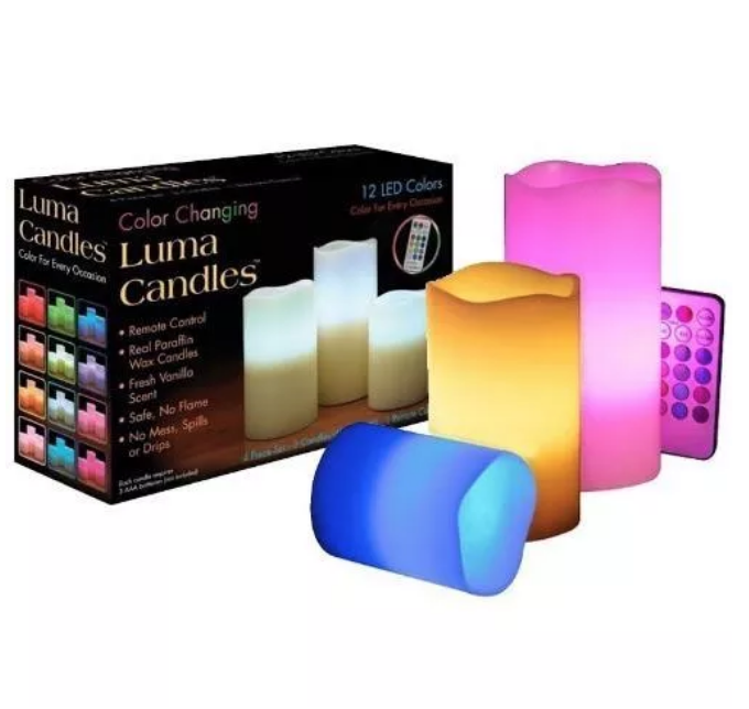 Luma Candles Flameless Changing LED Light with Remote Control Timer ...