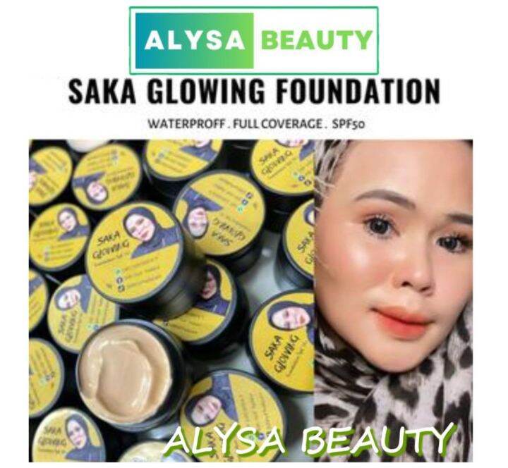 SAKA GLOWING FOUNDATION SPF50+ 5G & KRIM KEMBOJA 5G 100% ORIGINAL BY HQ ...