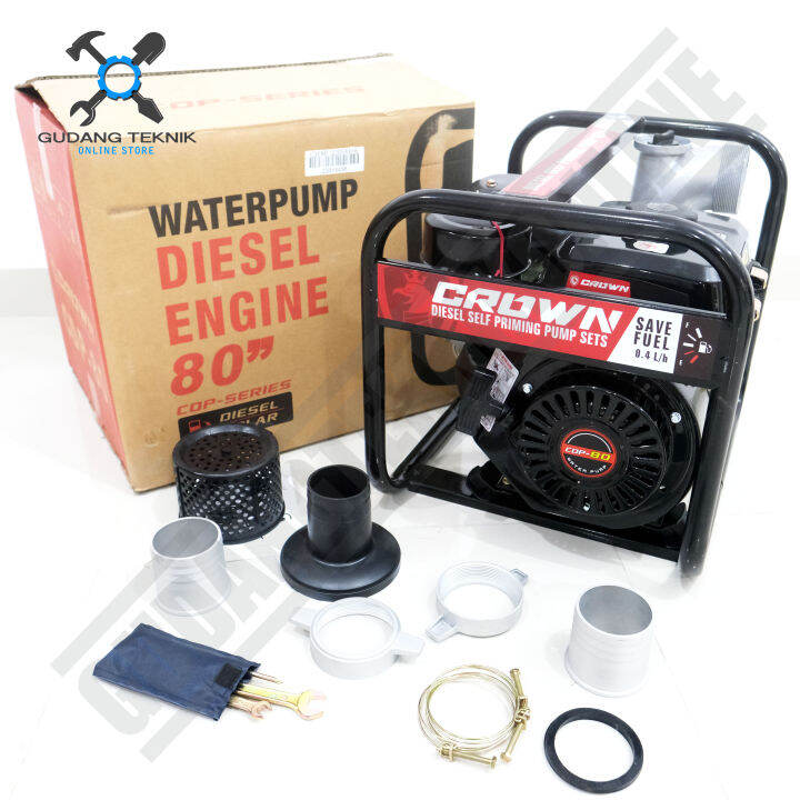Water Pump 3" CROWN CDP80 SOLAR DIESEL / Mesin Waterpump Alkon Pompa Air Irigasi Sawah 3 Inch ...
