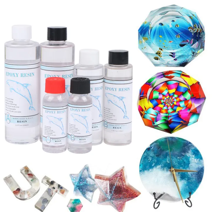 Epoxy Resin Kit Crystal 1:1 Transparent Jewelry Resin Glue AB Crystal ...