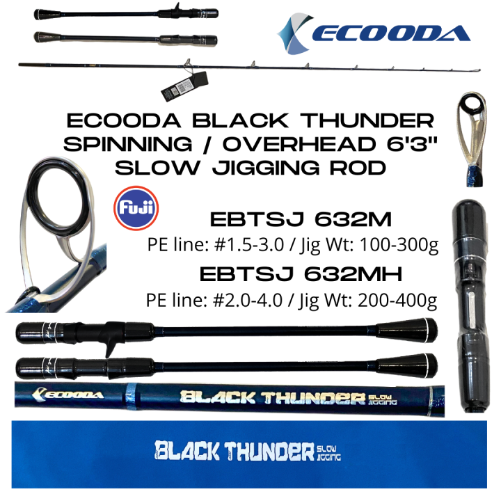 Ecooda Black Thunder Slow Jigging EBTSJ MEDIUM/ MED HEAVY 6'3" Spinning ...