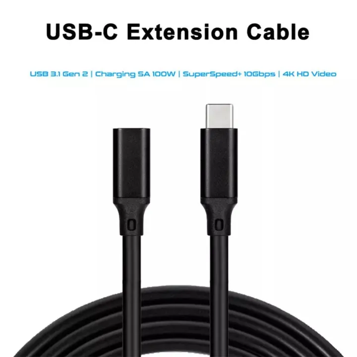 0.5M 1M 2M 3M 5M USB C Extension Cable Type C Extender Cord Thunderbolt ...