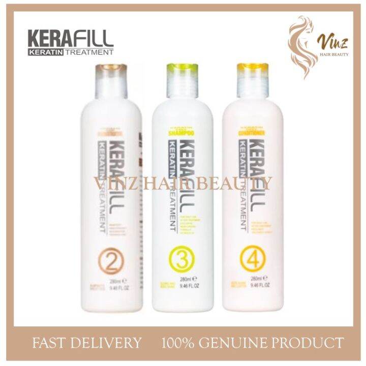 Kerafill Keratin Hair Treatment (Hair Reconstructor No.2 + 3 + 4) 280ml ...