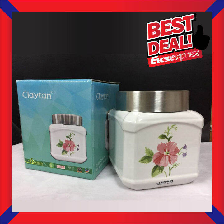 Claytan Canister with Stainless Steel Cover | Lazada