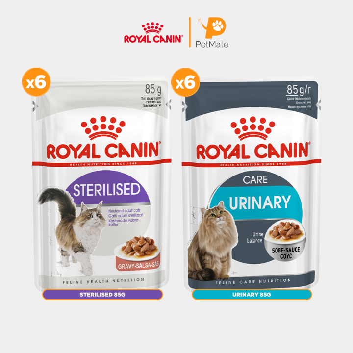 Royal Canin FHN Sterilised and Urinary Care Pouch 85g ASSORTED BUNDLE OF 12 - PetMate feline ...