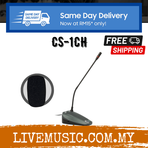 JTS CS-1CH i-Conference Chairman Unit Microphone Gooseneck PA System with JTS MS-G5 Windscreen ...