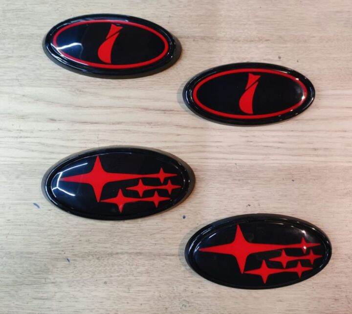SUBARU FRONT & REAR EMBLEM LOGO BADGE WRX STI Forester XV GT86 Legacy ...