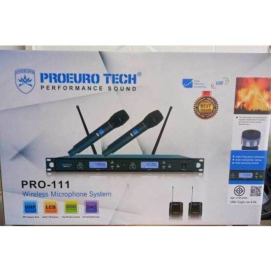 ไมโครโฟนแบบไร้สาย PROEUROTECH PRO-111 ( มาพร้อมกระเป๋าใส่ไมค์ PRO111 ) | Lazada.co.th