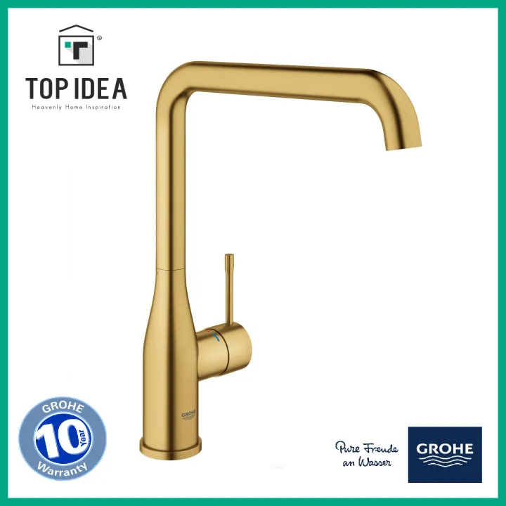GROHE Essence Single Lever Kitchen Sink Mixer | Gold | *10-year ...