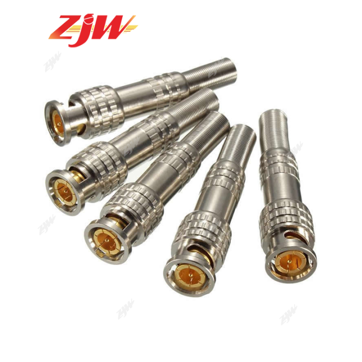 ZJW 5pcs BNC Connector Gold (scew type) for CCTV Coaxial RG59 and RG6 Siamese Cable | Lazada PH