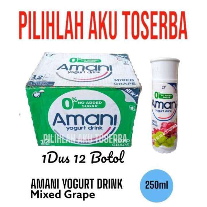 AMANI Yogurt Drink NO ADDED SUGAR MIXED GRAPE 250 ml - (1 DUS isi 12) | Lazada Indonesia