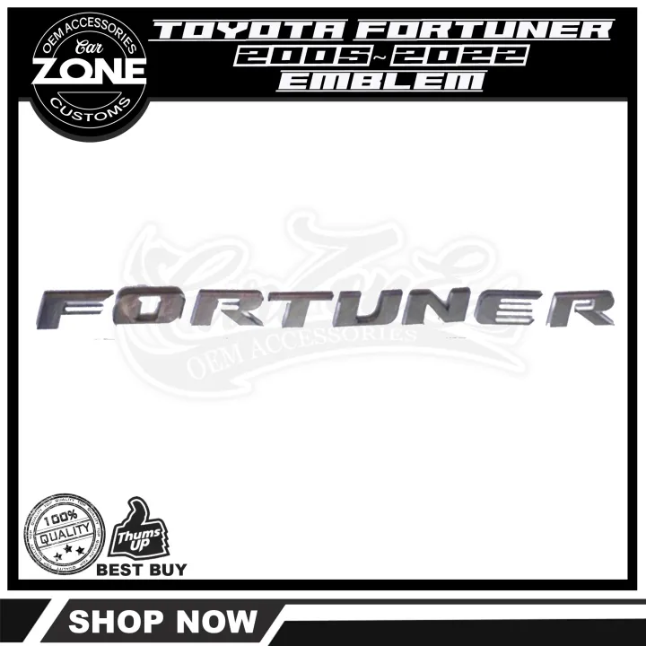 FORTUNER Hood Emblem for Toyota Fortuner 2005-2022 (CHROME) | Lazada PH