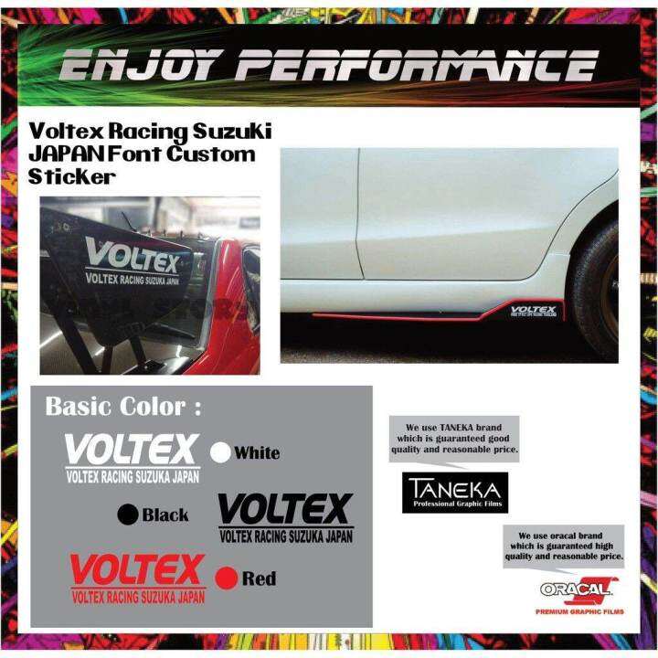 VOLTEX 2Pcs Racing Suzuki JAPAN Font Custom Sticker | Lazada