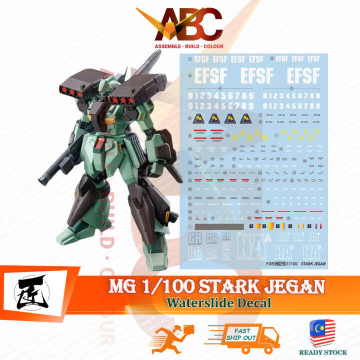 (Artisan's Club) Waterslide Decal - MG 1/100 Stark Jegan (Fluo) Model Kit RGM-89S Water MGPB158 ...