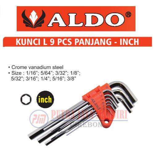 Aldo Long Hex Key / Kunci L Panjang Ukuran Inchi 9pcs | Lazada Indonesia